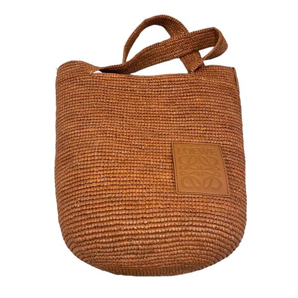 Loewe | Bags | Loewe Raffia Anagram Leather Honey Gold Mini Slit Bag ...